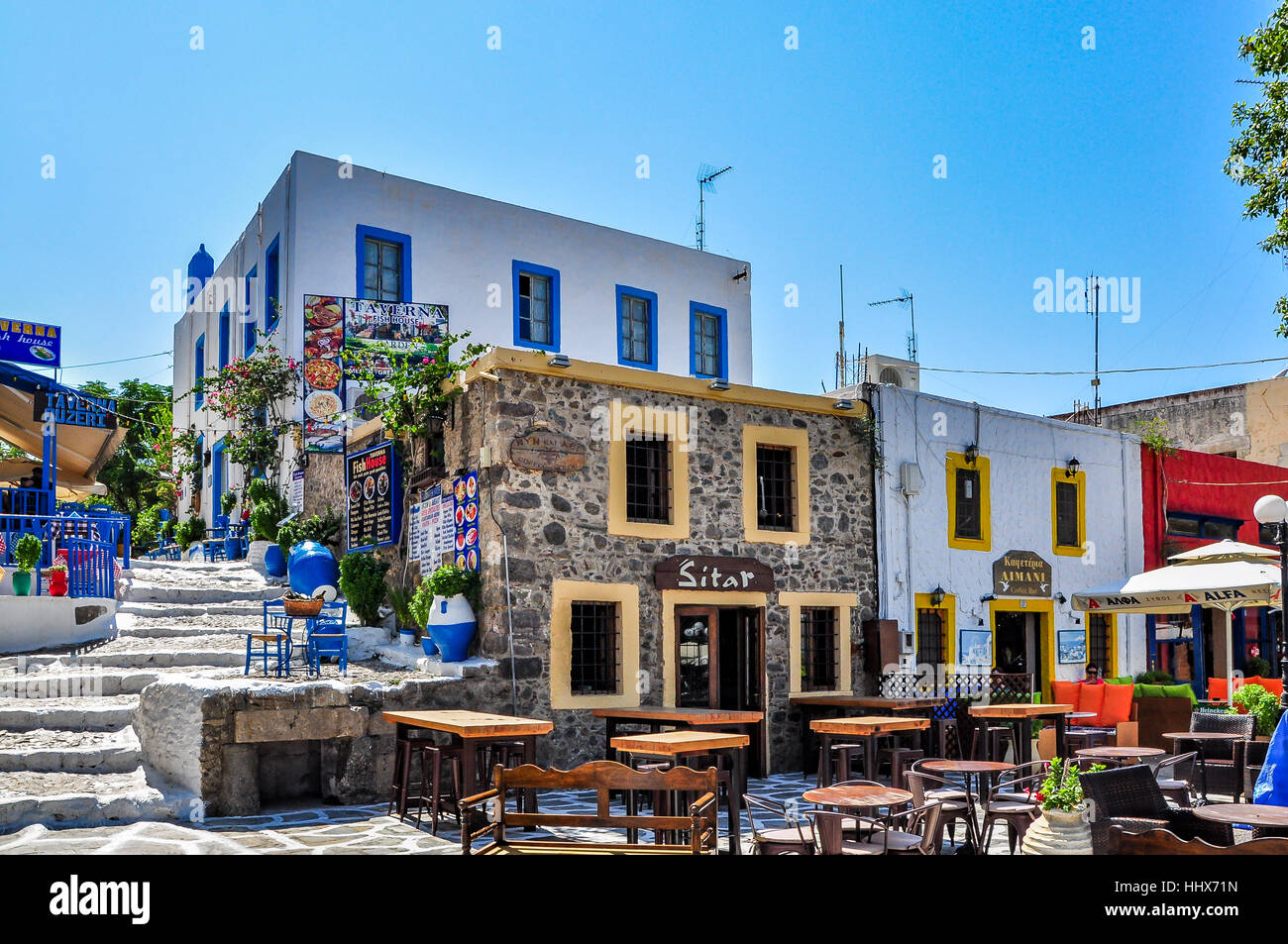 Charming street of Kos city on August 31, 2014 Stock Photo - Alamy