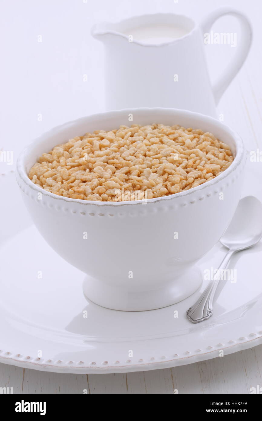 Delicious and nutritious crisped rice cereal, served in a beautiful ...