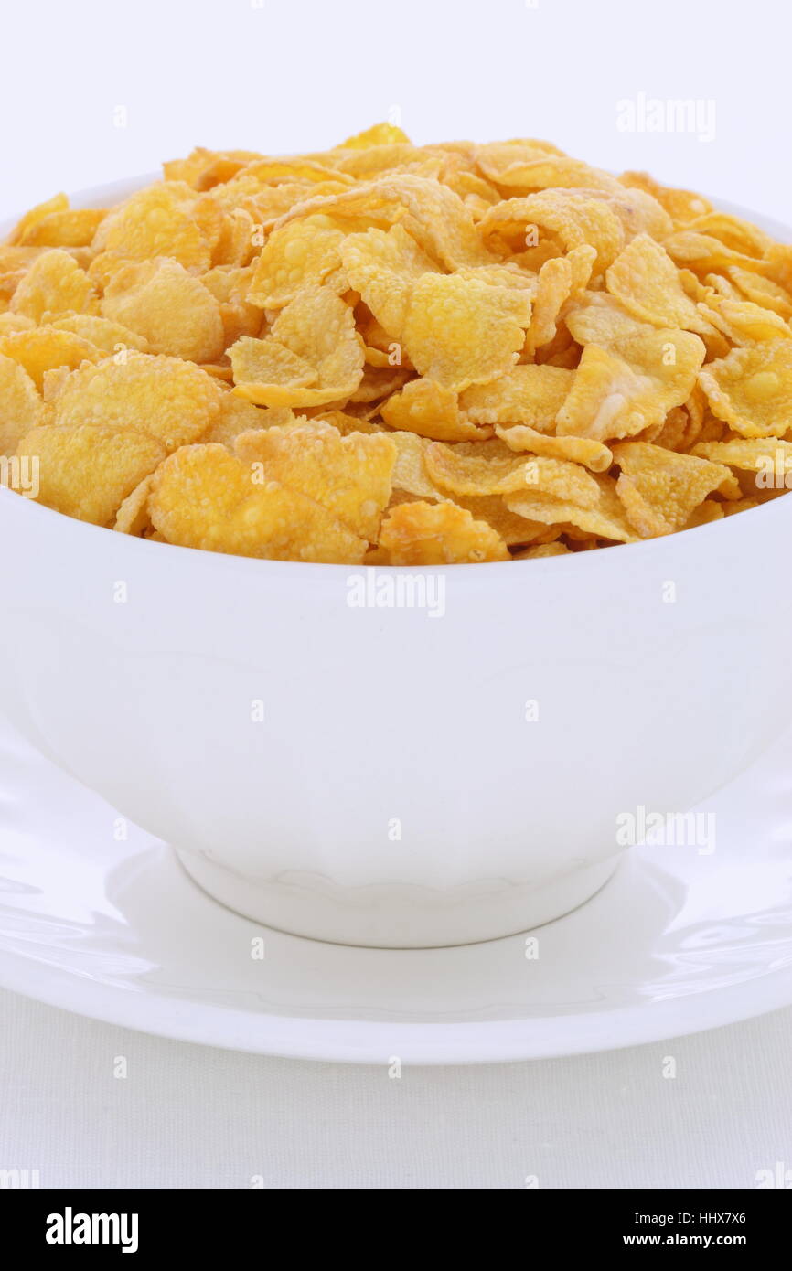 Delicious and nutritious breakfast corn flakes on retro vintage styling ...
