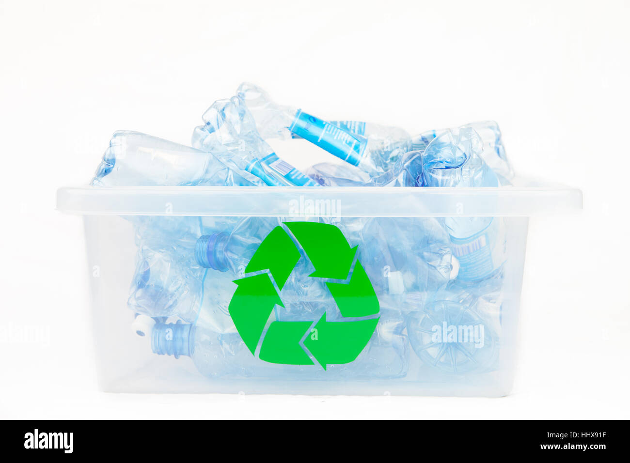 Box for recycling bottles on white background Stock Photo - Alamy