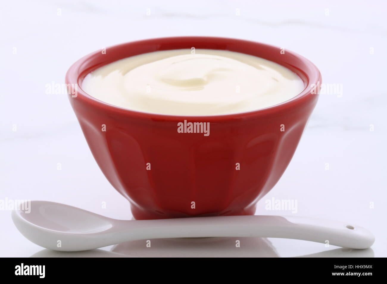 Delicious, nutritious and healthy fresh plain yogurt on vintage italian ...