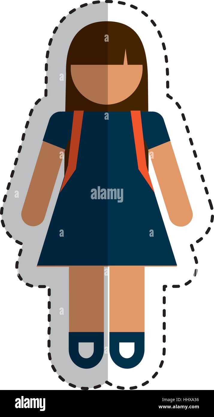 little girl student avatar vector illustration design Stock Vector ...