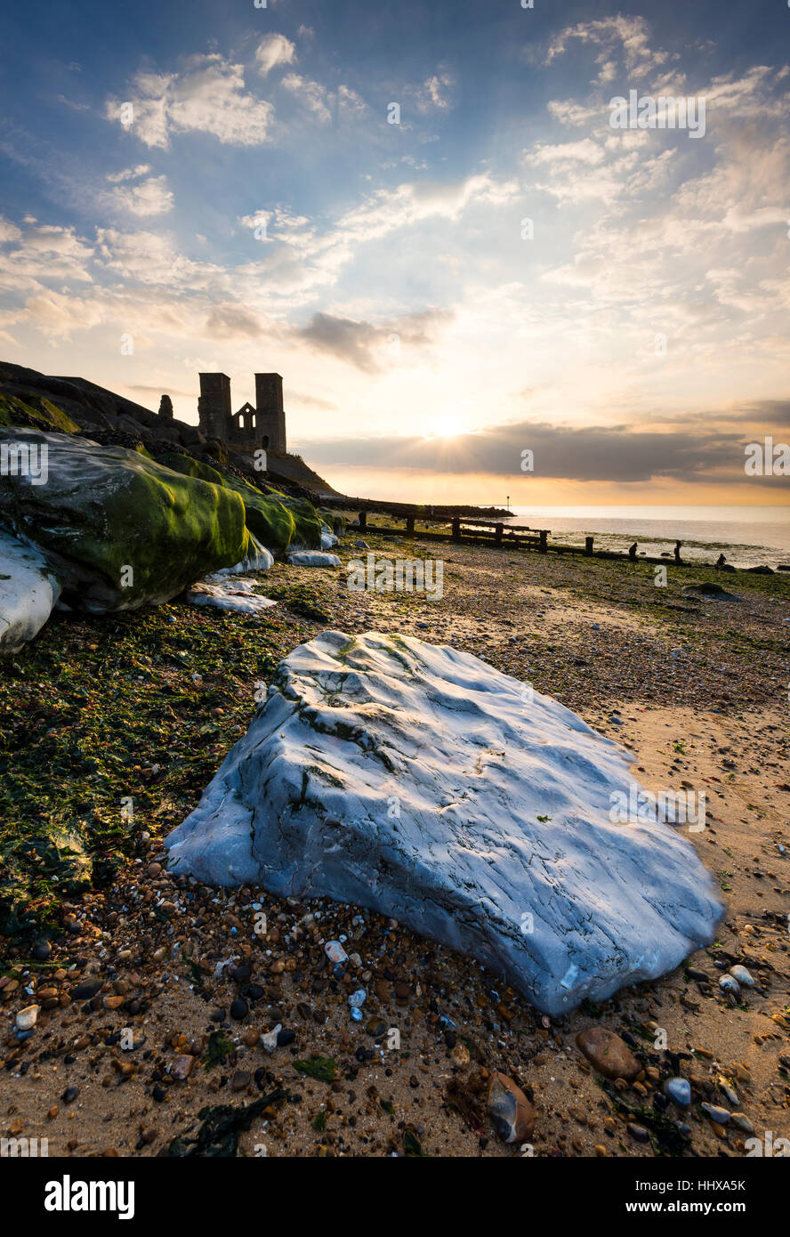 Reculver Towers on the North Kent coast nr Herne Bay Stock Photo - Alamy