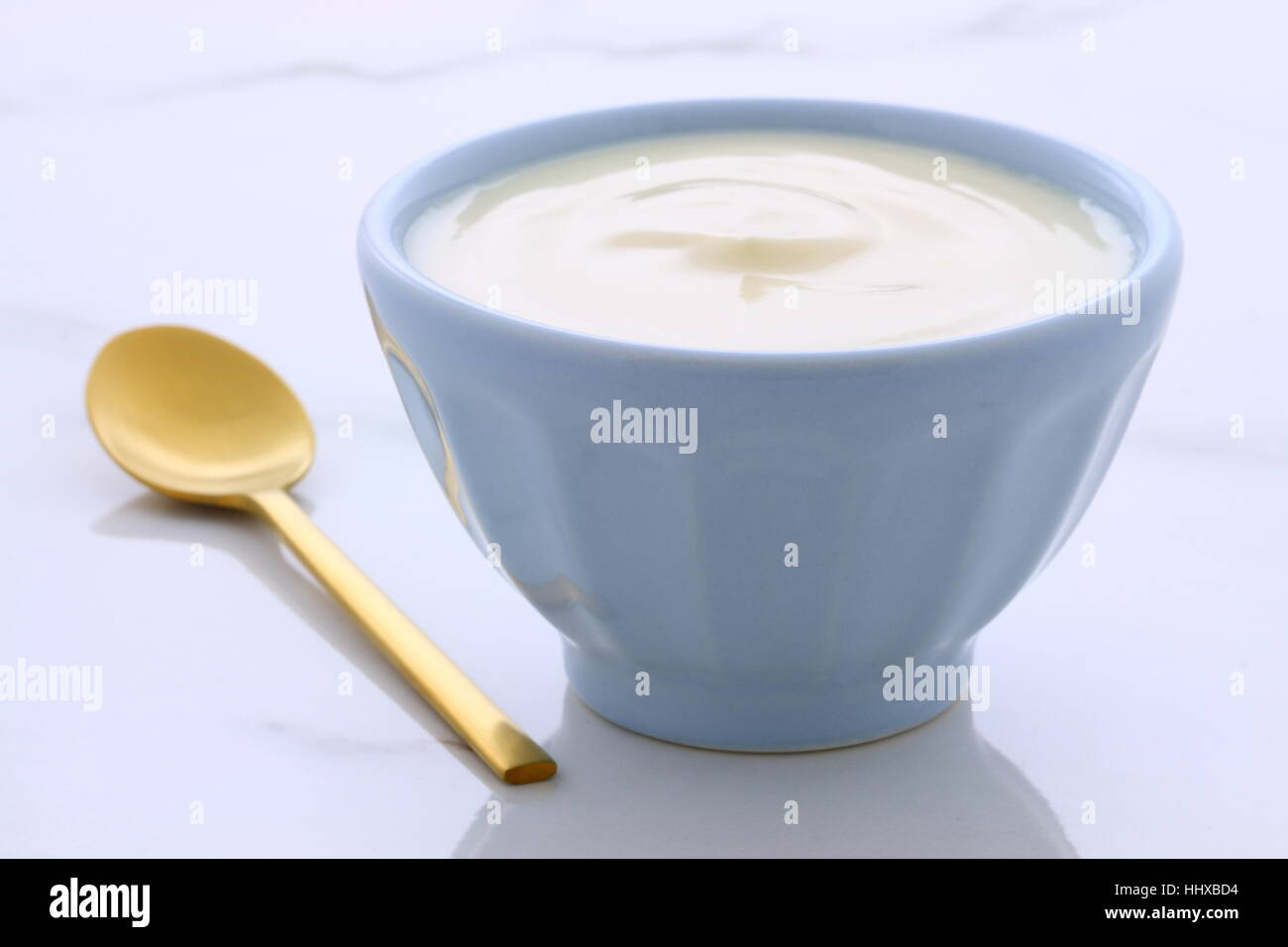 Delicious, nutritious and healthy fresh plain yogurt on vintage italian ...
