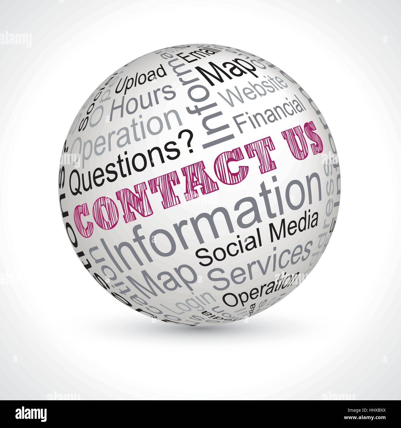 contact us vector theme sphere with keywords Stock Vector Image & Art ...