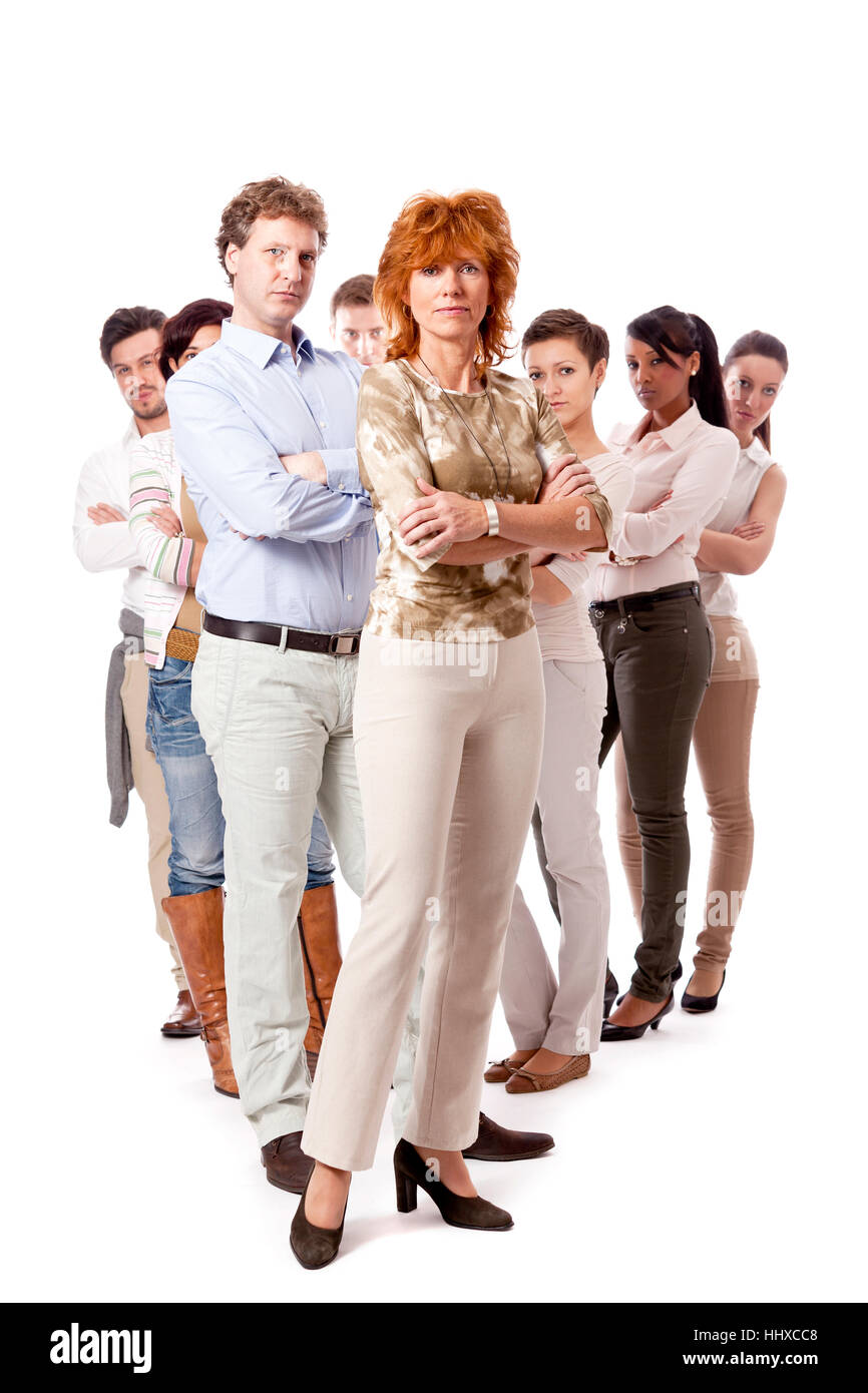 woman, cooperator, teamwork, blue-collar employee, team, section ...