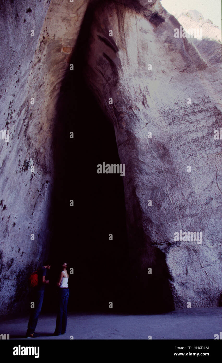 Entry to the cave known as the Ear of Dionysius (Orecchio di Dionisio ...