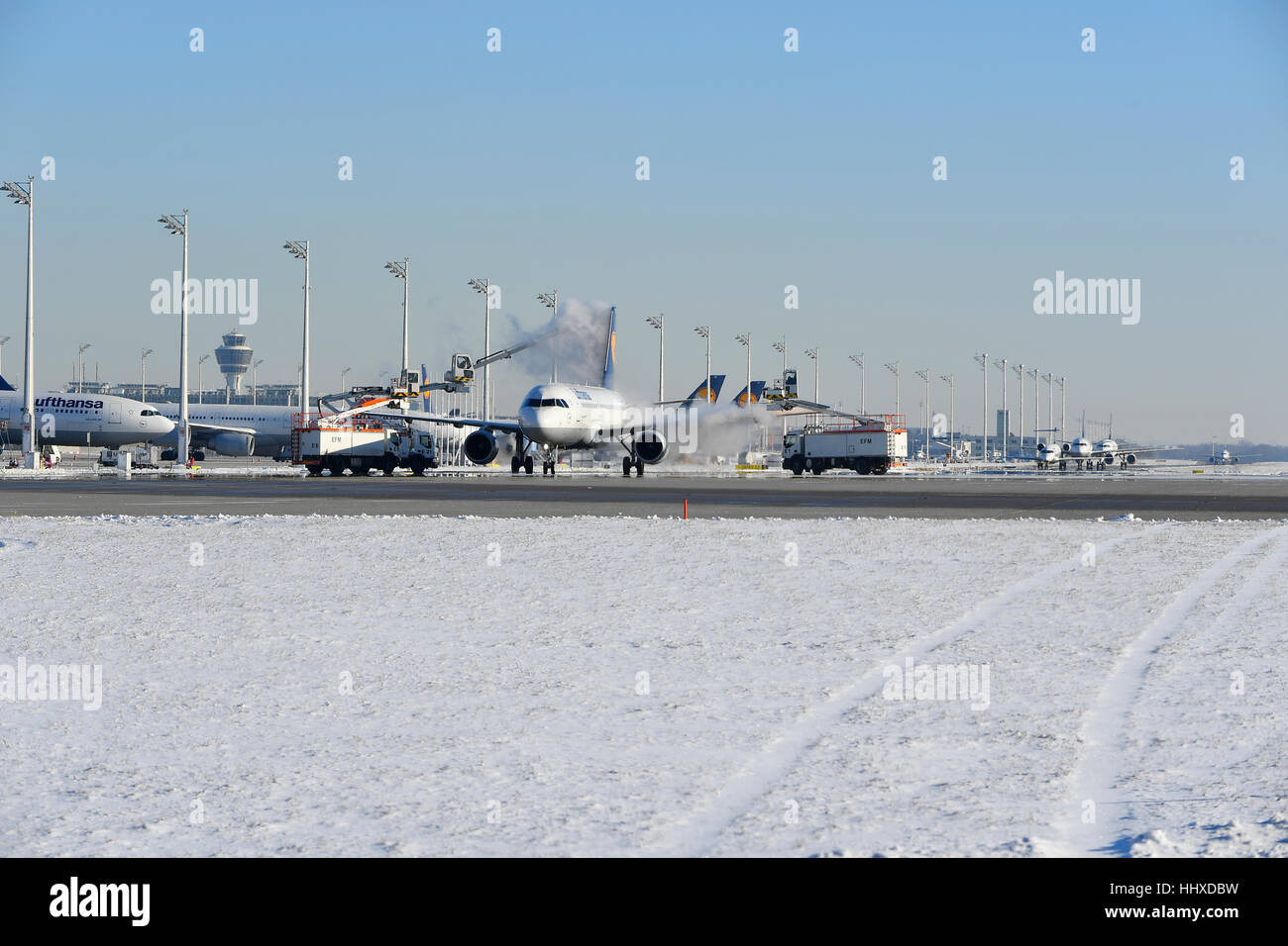 Lufthansa, Airbus, A 321, winter, snow, ice, iced, cold, weather ...