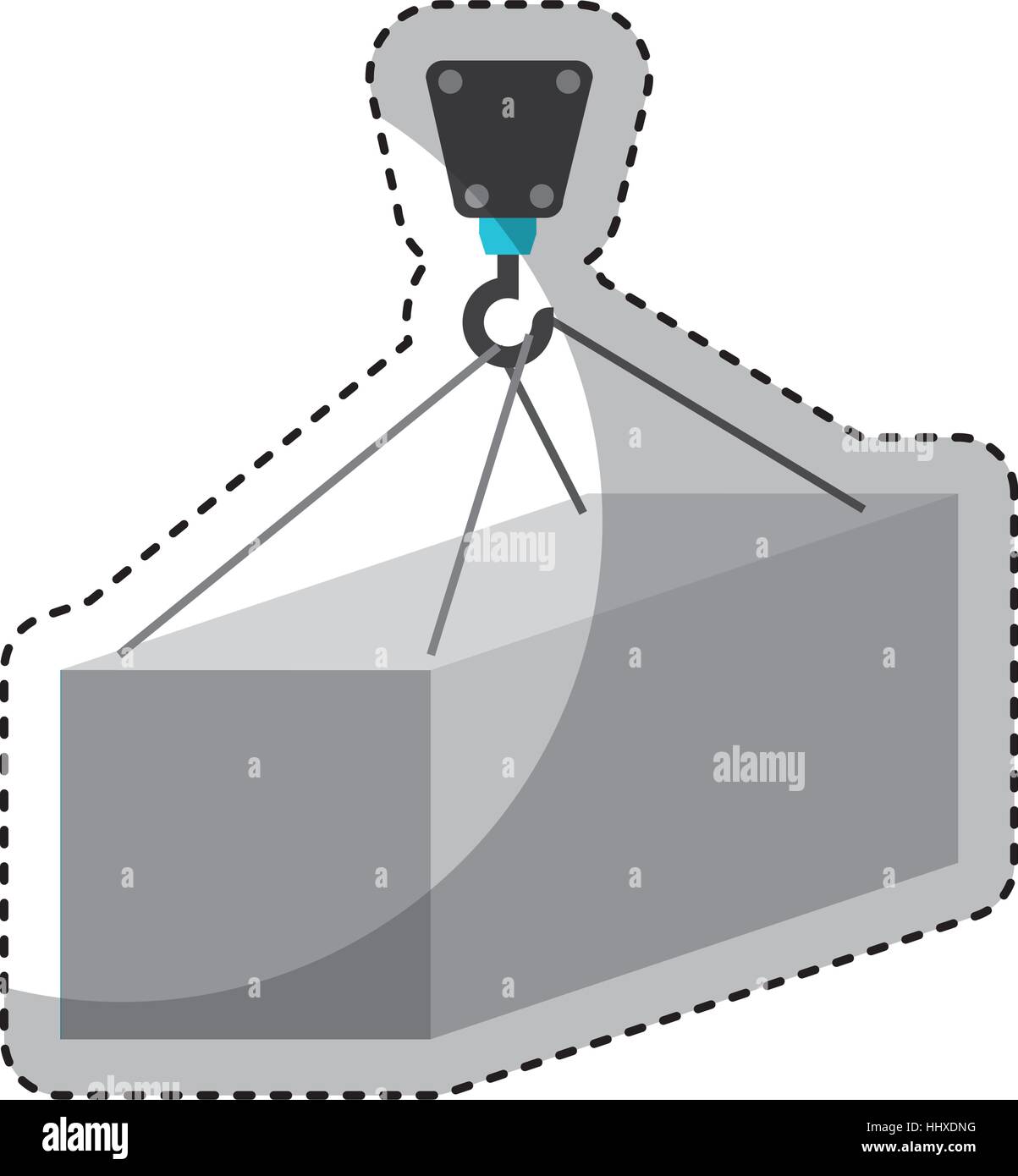 container hanging in crane vector illustration design Stock Vector ...