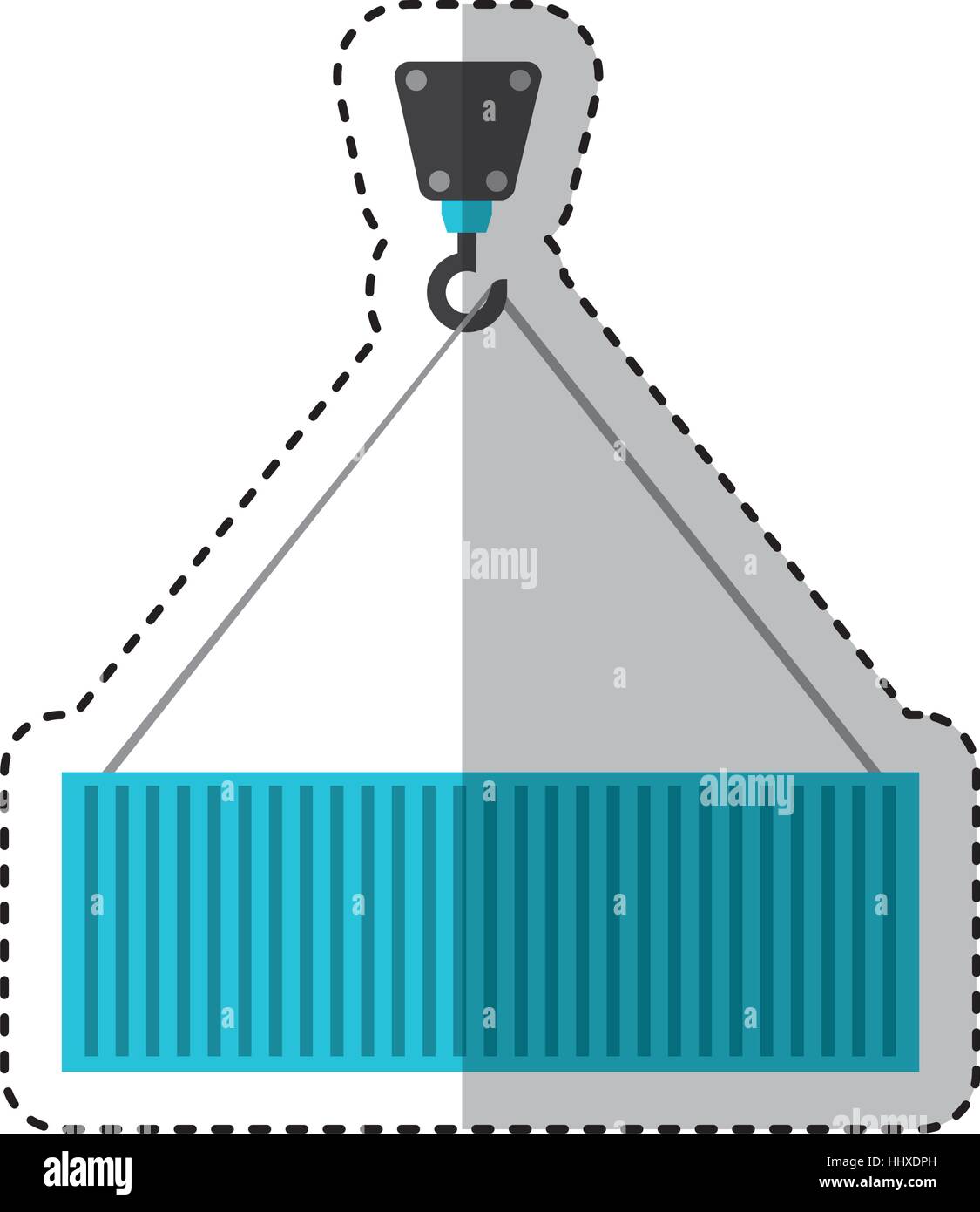 container hanging in crane vector illustration design Stock Vector ...