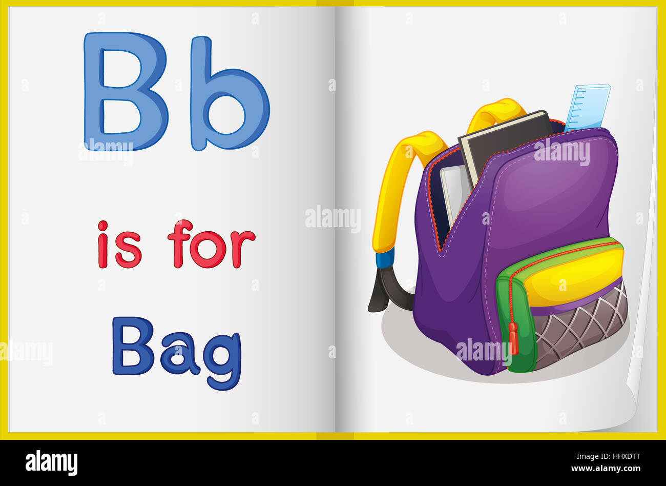Illustration of the letter B in a book Stock Photo - Alamy