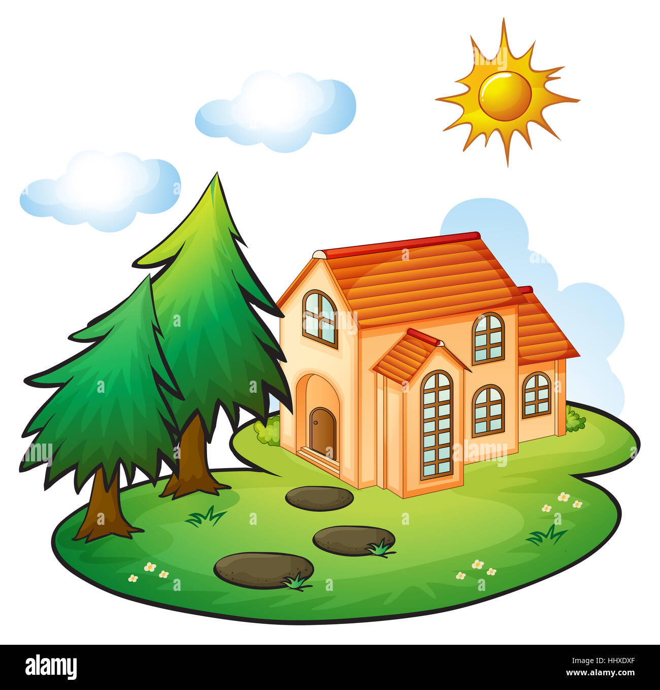 comic, illustration, cartoon, close, blue, house, building, big, large ...