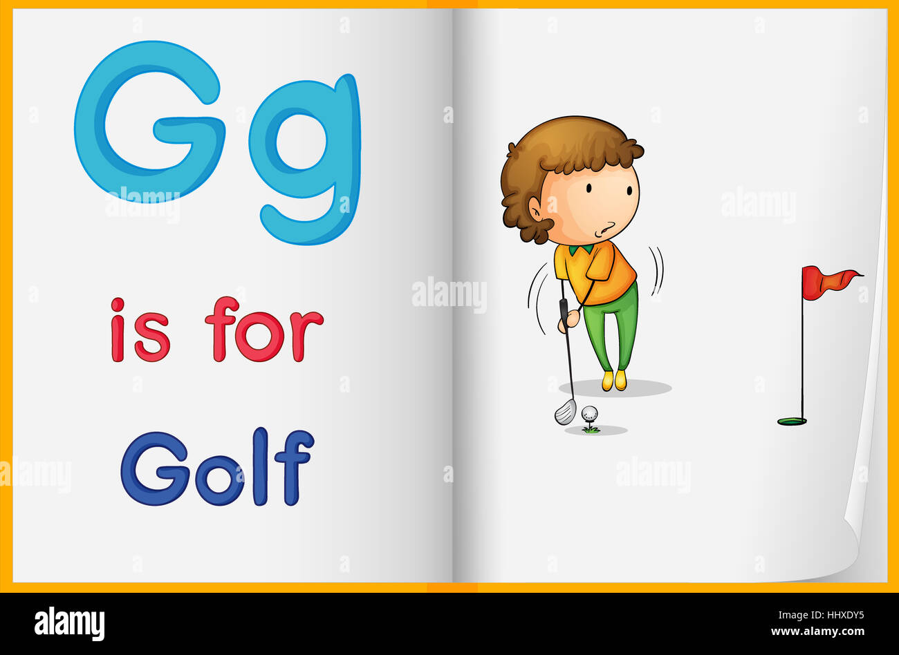 Illustration of the letter G in a book Stock Photo - Alamy