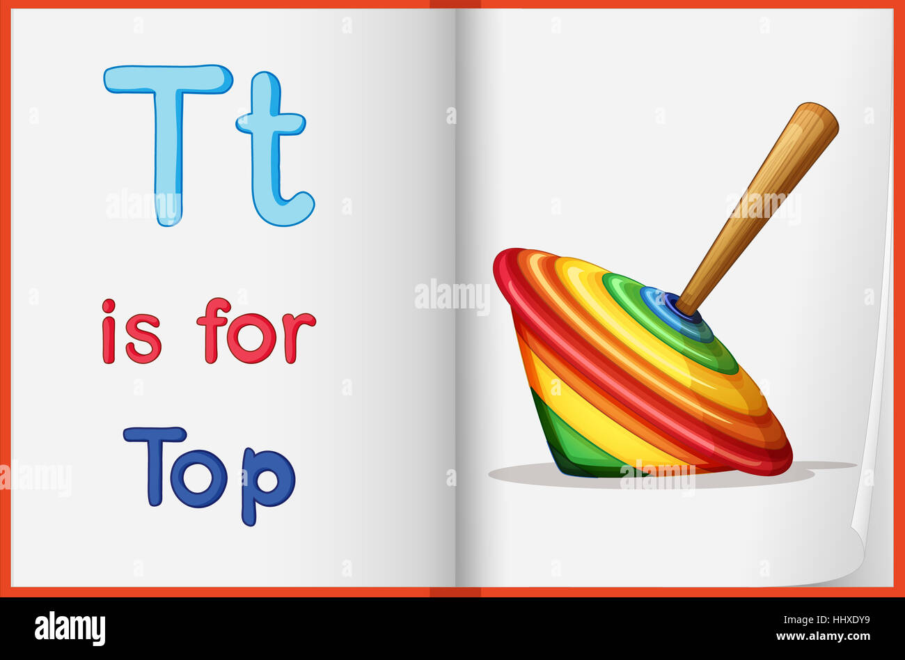 Illustration of the letter T in a book Stock Photo - Alamy