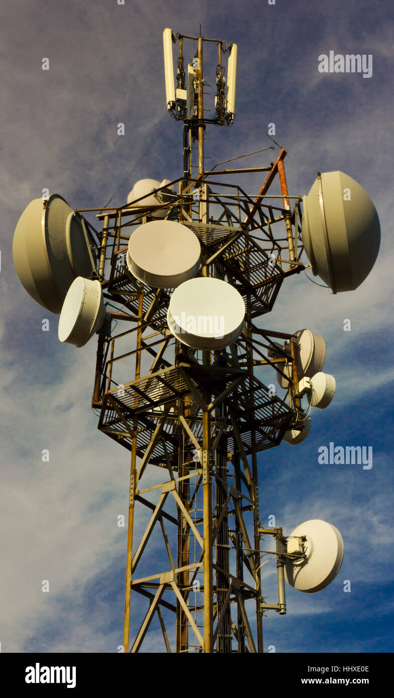 Communication antenna tower Stock Photo - Alamy