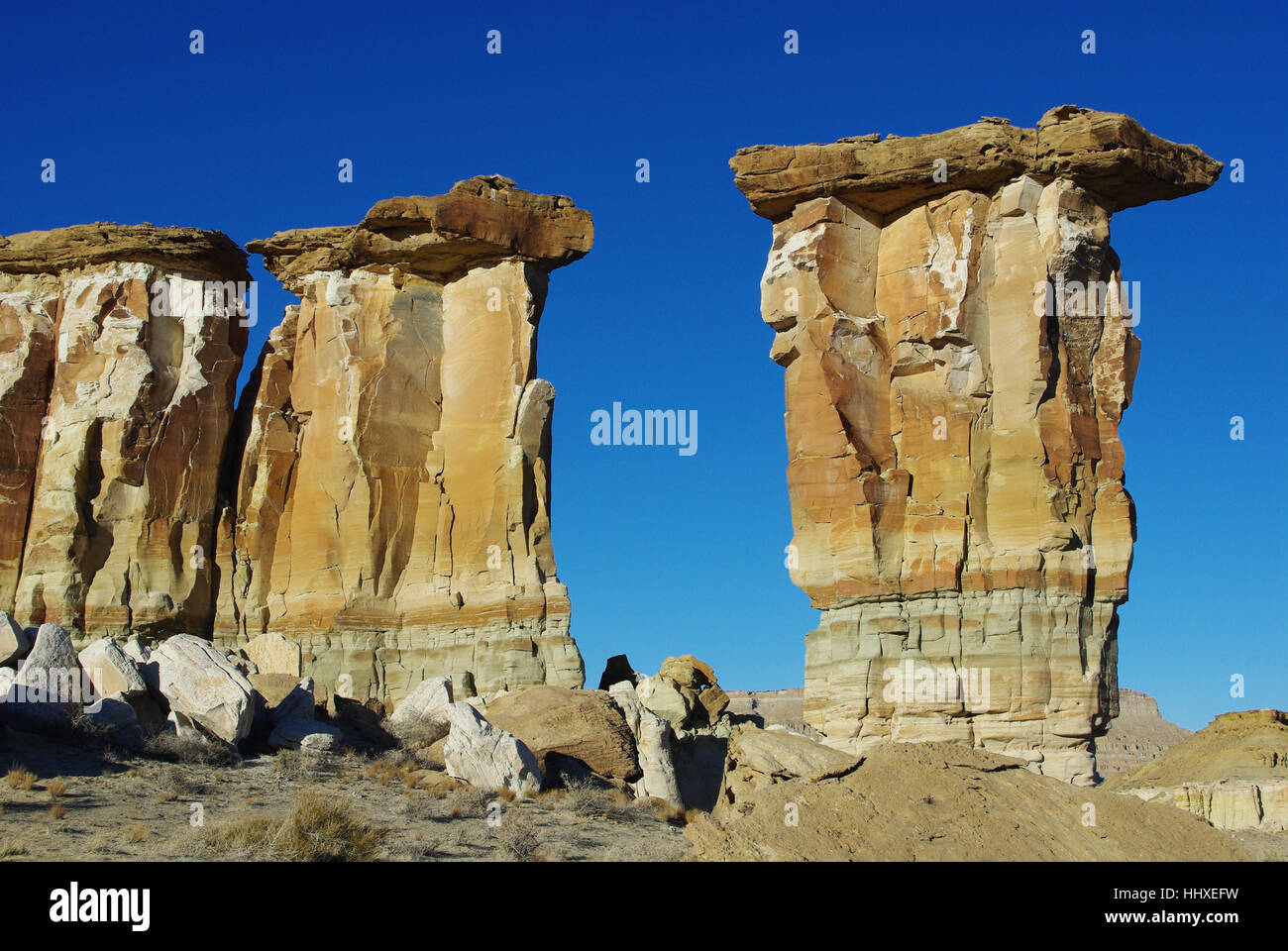 blue, tower, desert, wasteland, formation, rock, firmament, sky, blue ...