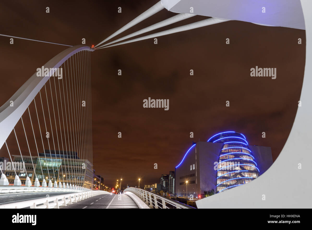 bridge, night photograph, lights, style of construction, architecture ...
