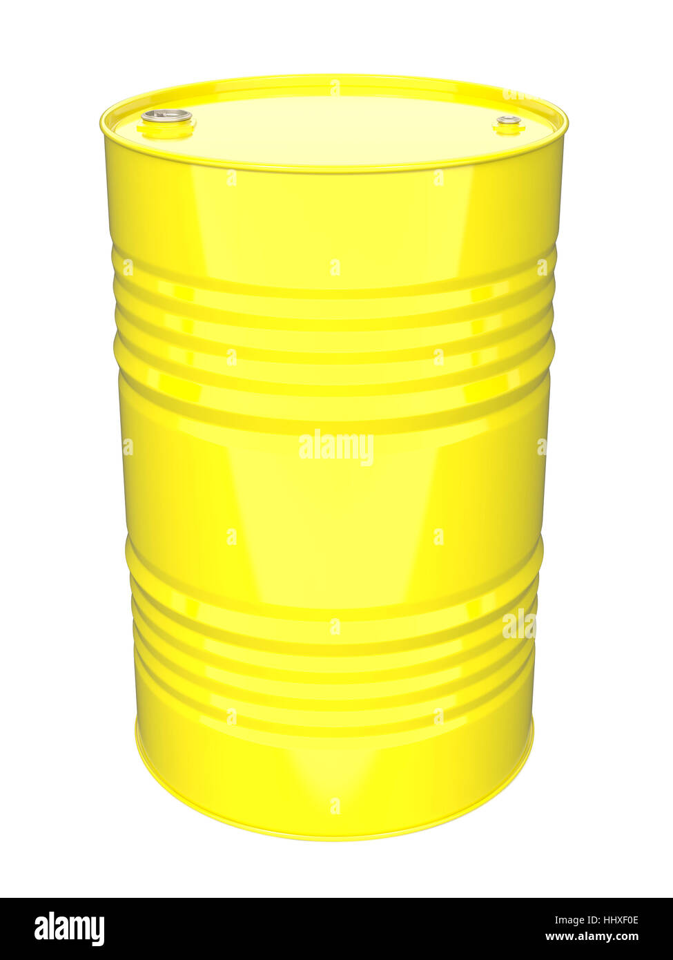 Yellow Industrial Barrel. Isolated on white Stock Photo - Alamy