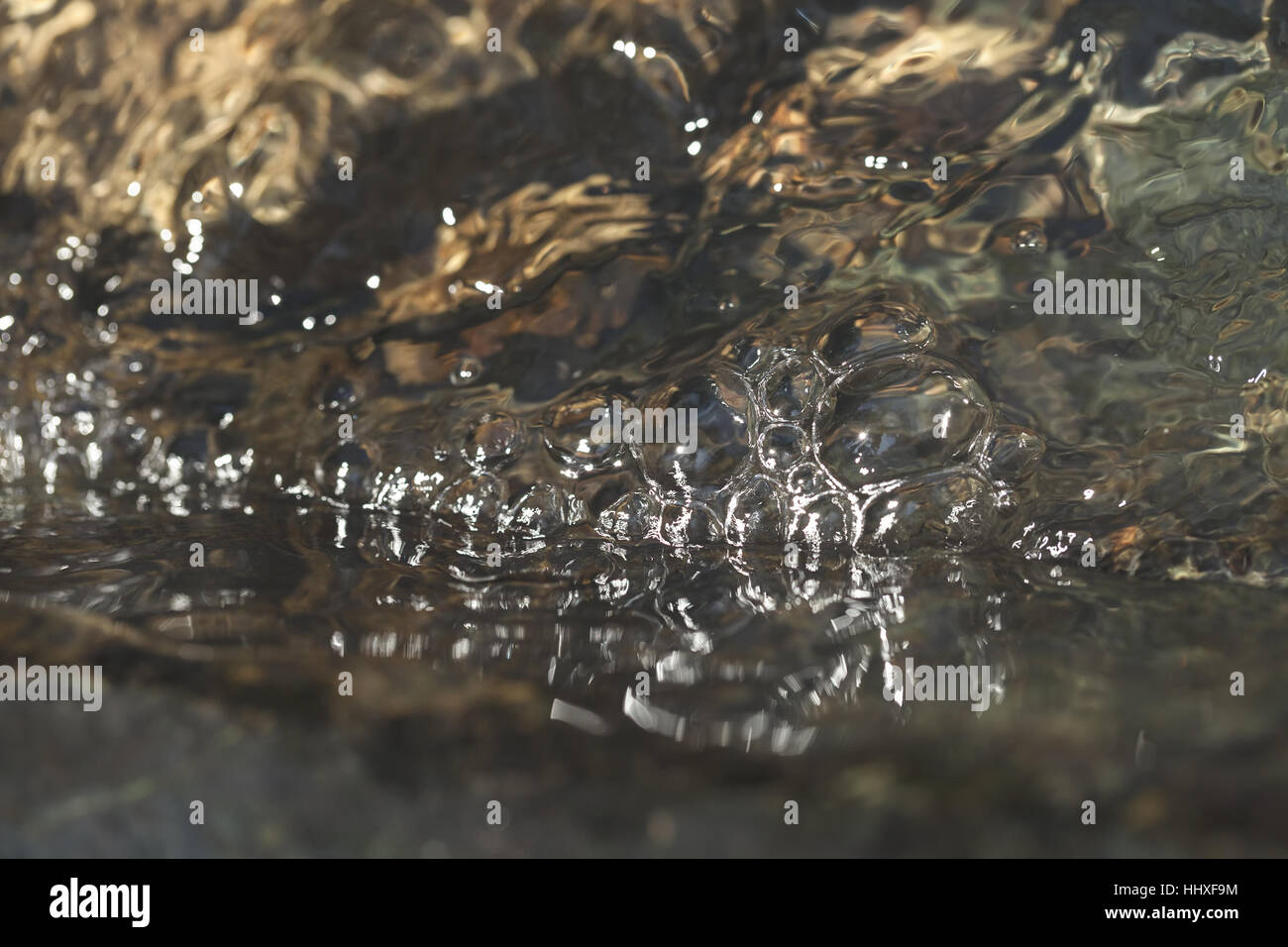 abstract surface of a mountain stream, note shallow depth of field ...