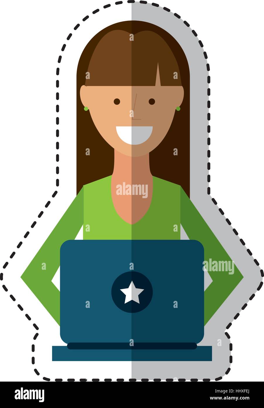 person using computer icon vector illustration design Stock Vector ...