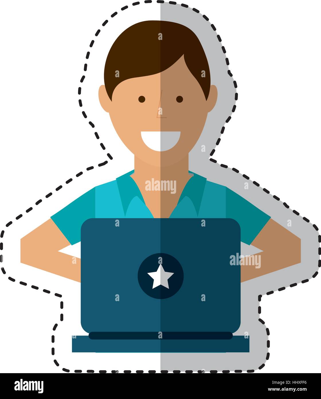 person using computer icon vector illustration design Stock Vector ...