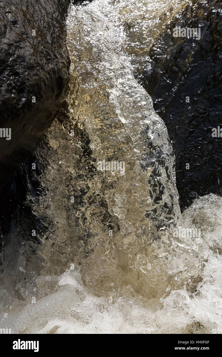 abstraction waterfall in a mountain stream, note shallow depth of field ...