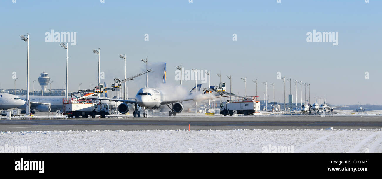 Lufthansa, Airbus, A 321, winter, snow, ice, iced, cold, weather ...
