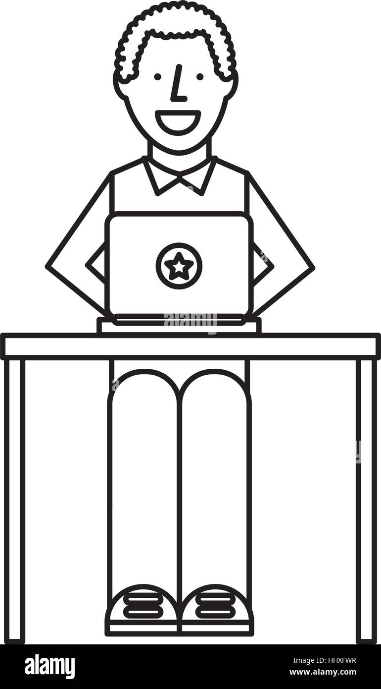 person using computer icon vector illustration design Stock Vector ...