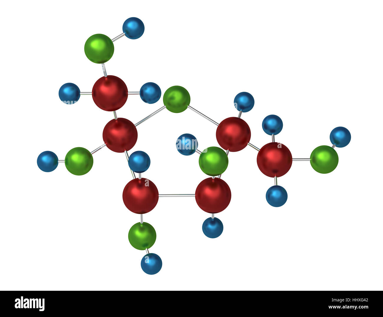 isolated, sugar, illustration, atom, chemistry, fructose, organic ...
