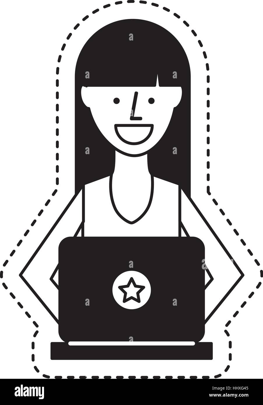 person using computer icon vector illustration design Stock Vector ...