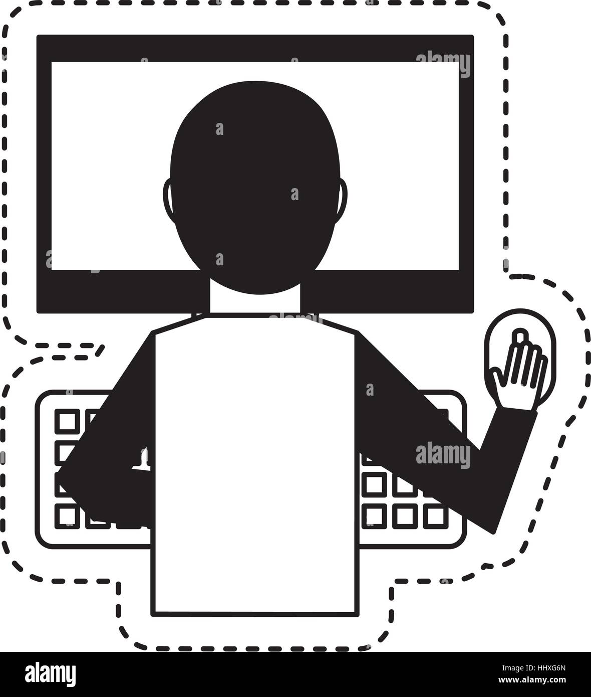 person using computer icon vector illustration design Stock Vector ...