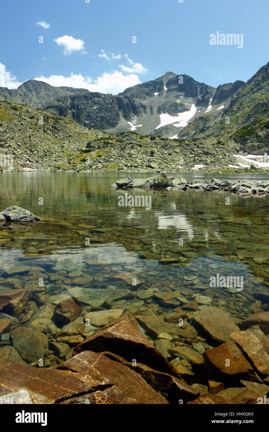 Beautiful mountain landscape with lake Stock Photo - Alamy
