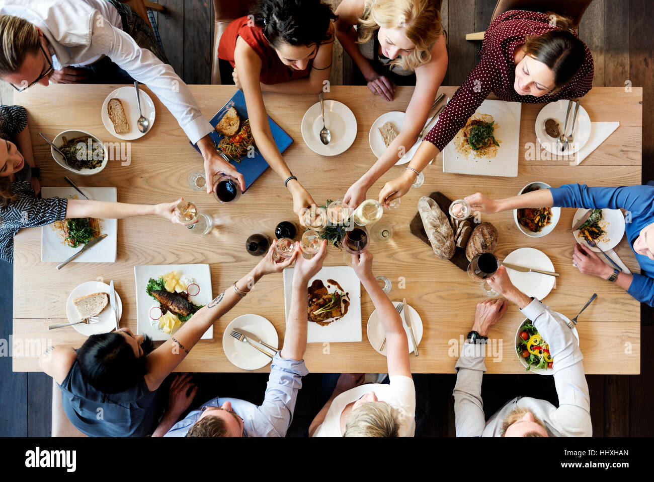 Lunch meeting aerial hi-res stock photography and images - Alamy