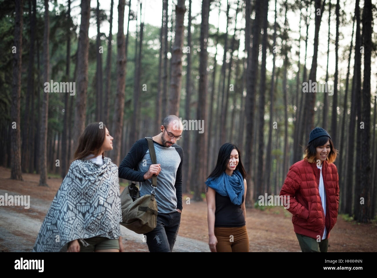 Friends Walking Exploring Outdoors Concept Stock Photo - Alamy