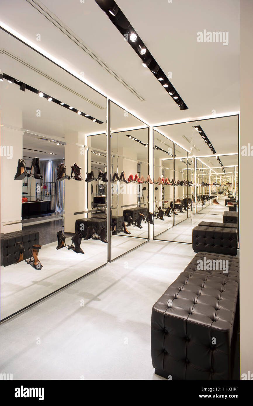 Interior of a contemporary luxury fashion store Stock Photo - Alamy