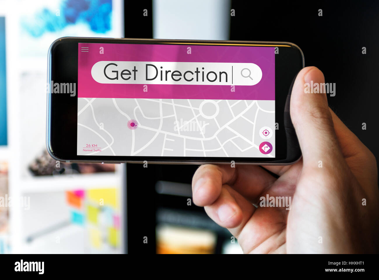 Get Direction Navigation GPS Map Destination Concept Stock Photo - Alamy