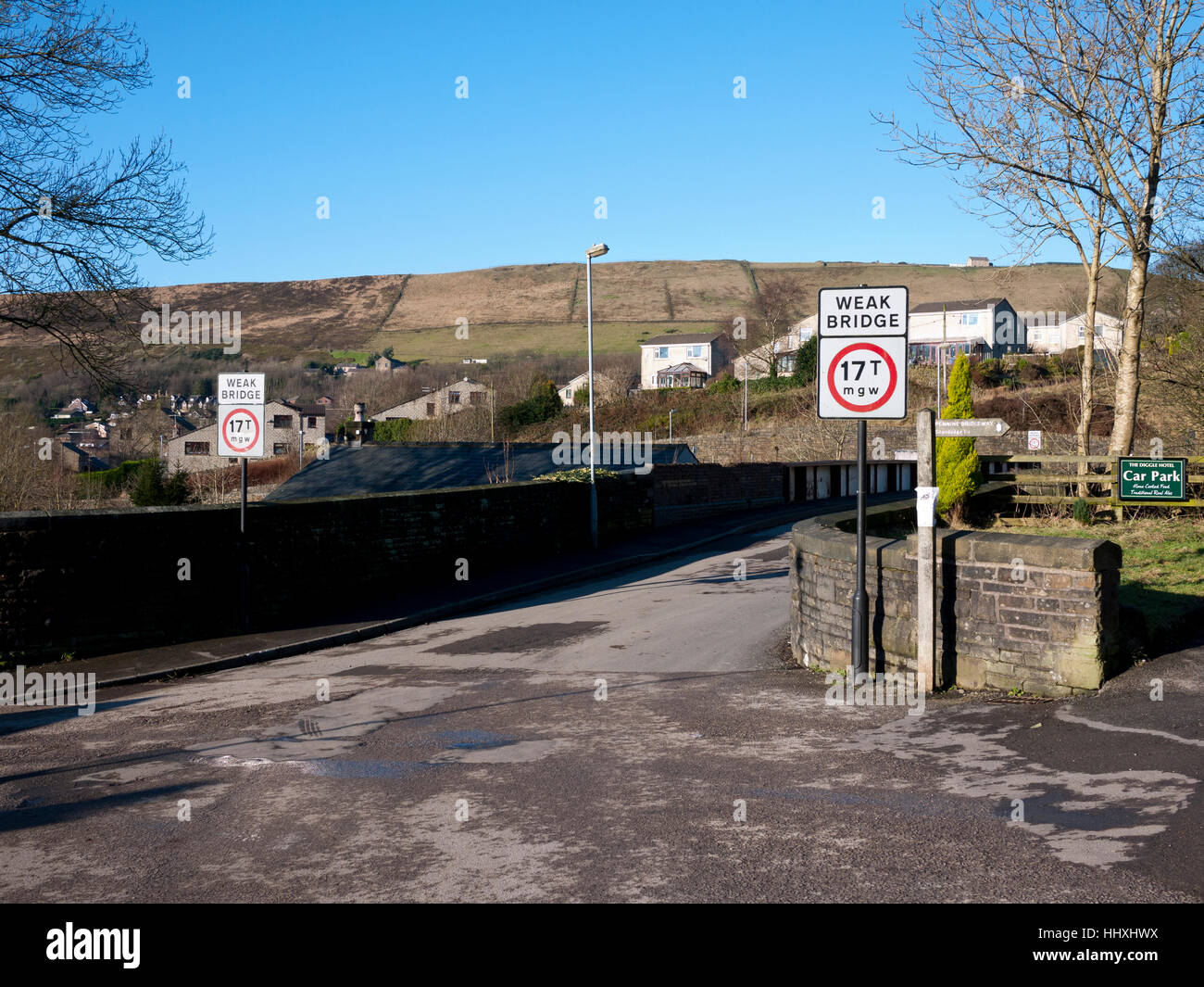 Weak Bridge at Diggle, Saddleworth, Graeter Manchester, UK Stock Photo ...