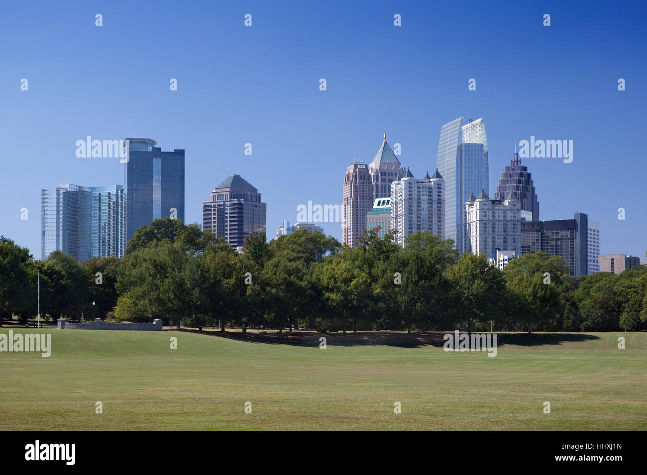 Downtown Atlanta, view from Piedmont Park Stock Photo - Alamy