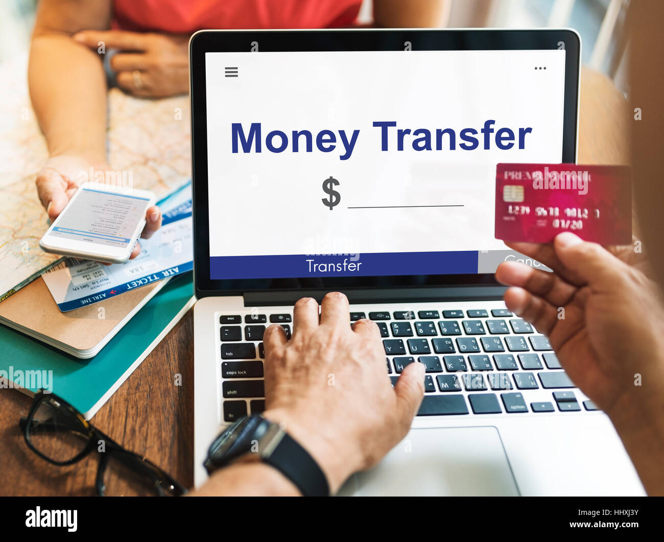 Online Money Transfer Interface Concept Stock Photo - Alamy