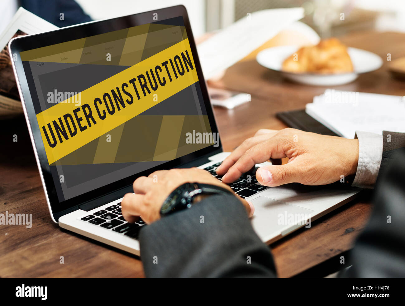Under Construction Alert Safety Warning Privacy Concept Stock Photo - Alamy