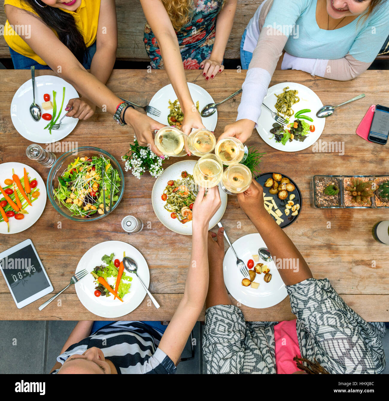 Woman Communication Dinner Together Concept Stock Photo - Alamy