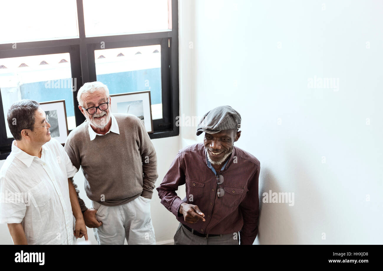 Group Of Senior Retirement Discussion Concept Stock Photo - Alamy