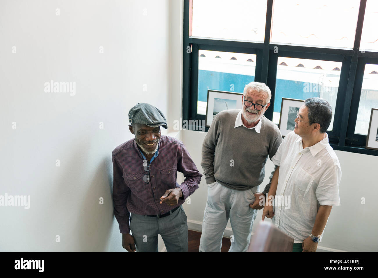 Group Of Senior Retirement Discussion Concept Stock Photo - Alamy