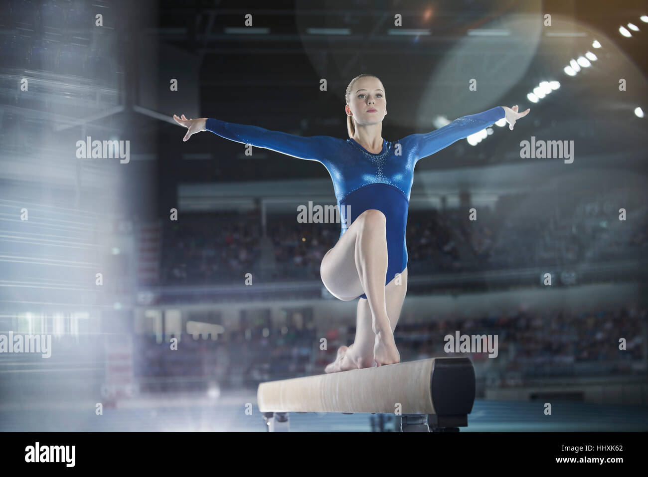 Female gymnast on beam in hi-res stock photography and images - Alamy
