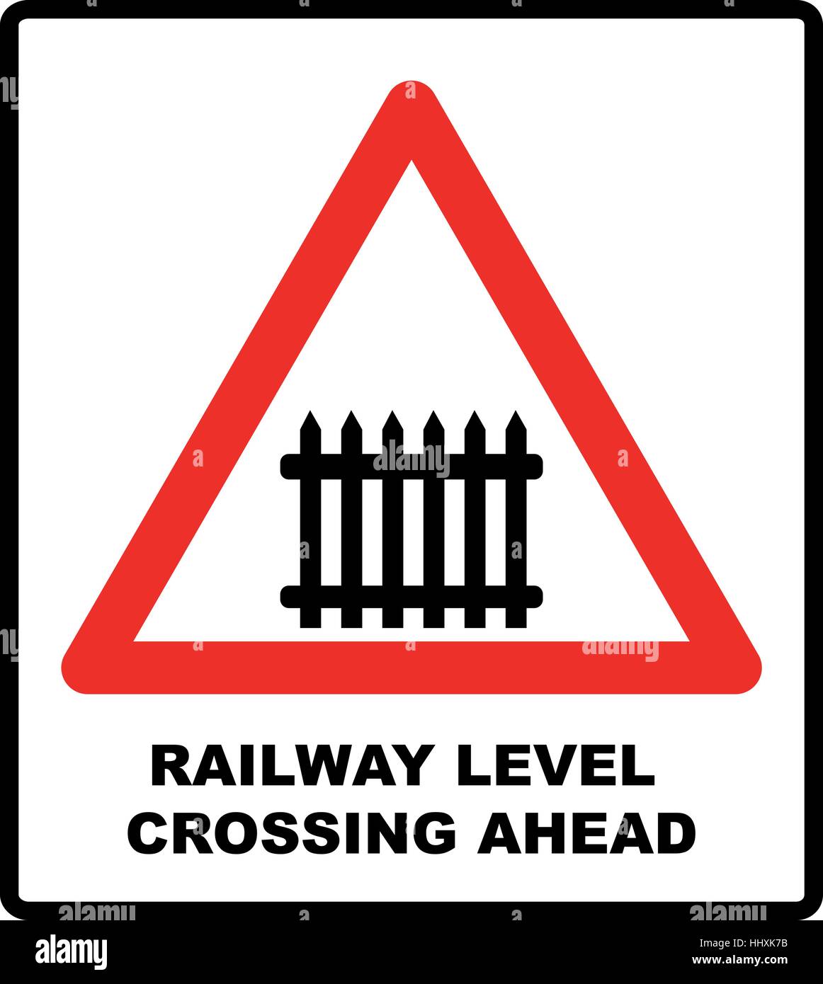Level crossing with gate sign Stock Vector Images - Alamy