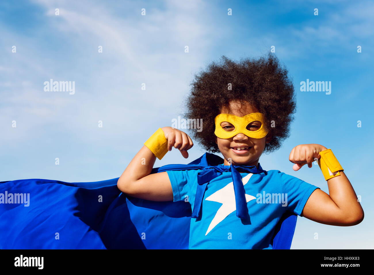 Little Boy Super Hero Concept Stock Photo - Alamy