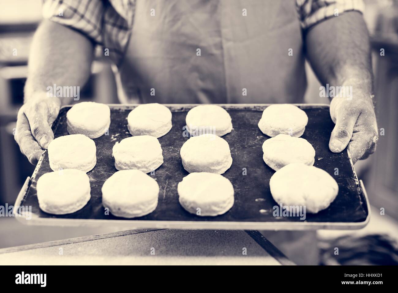 Baking tray raw scone dough hi-res stock photography and images - Alamy