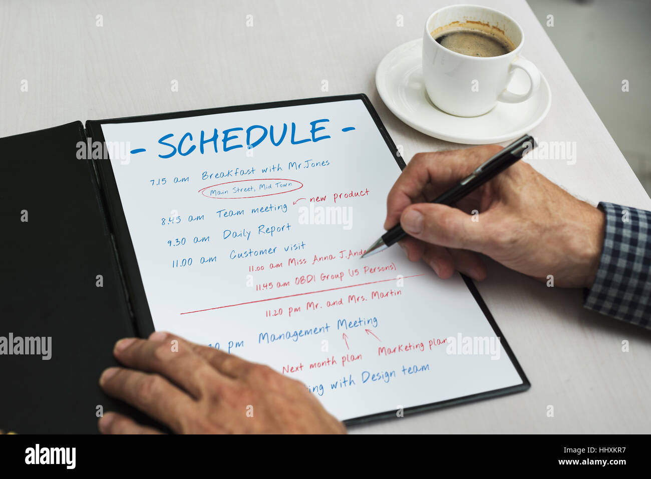 Schedule Daily Planner Organizer Concept Stock Photo - Alamy
