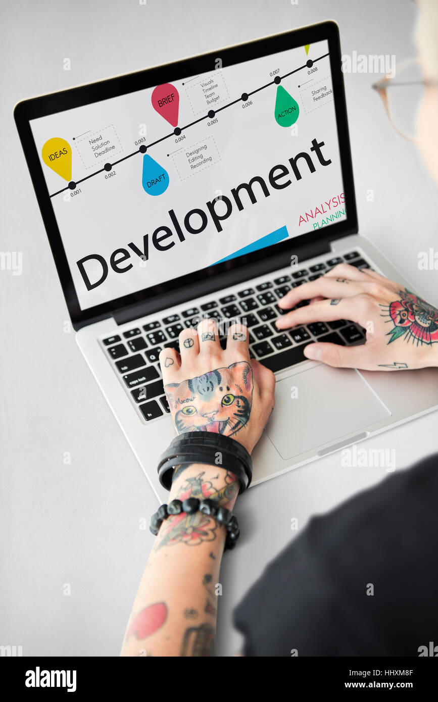 Timeline Process Progress Development Concept Stock Photo - Alamy