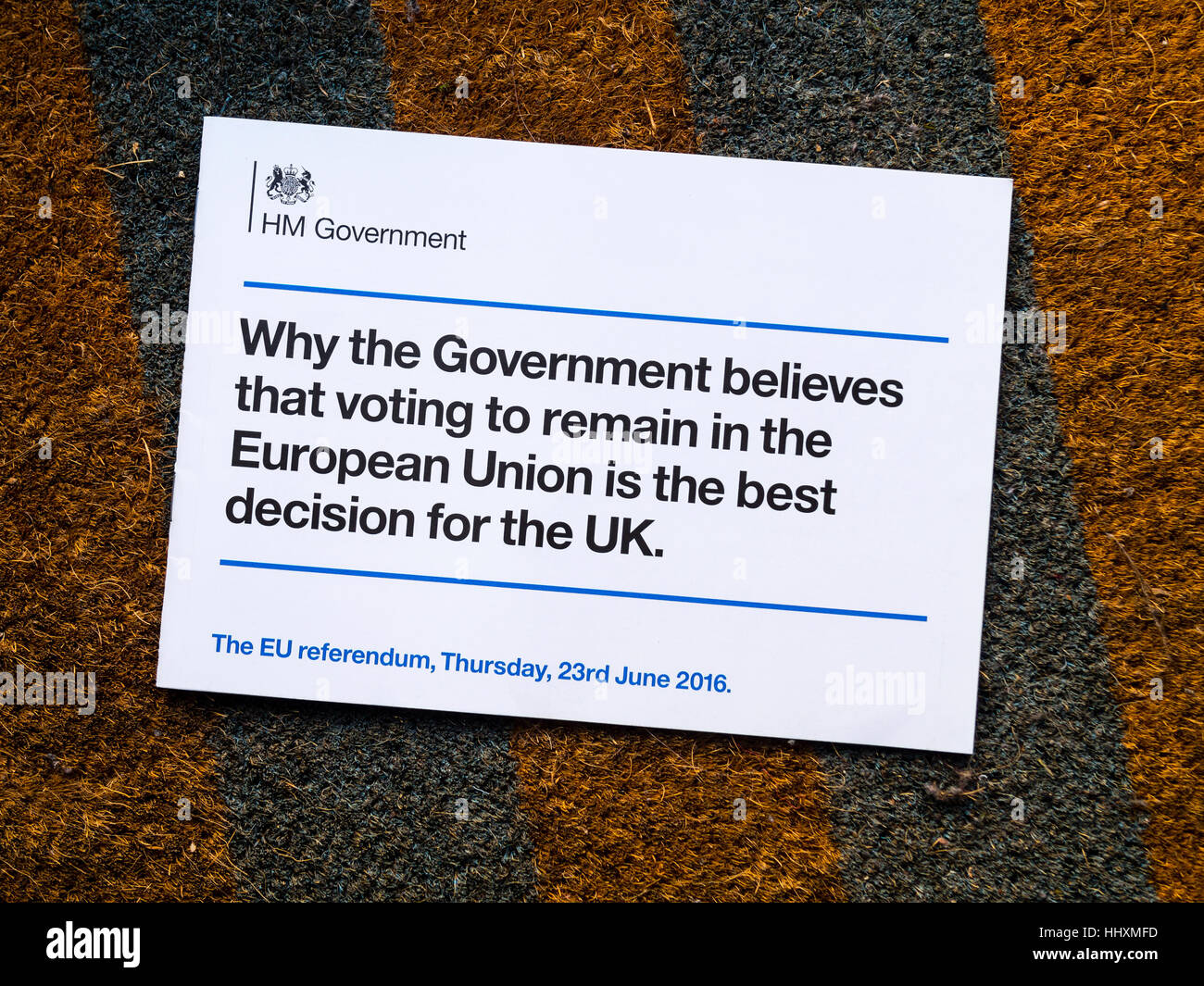 British Government leaflet explaining reasons to remain in the European ...